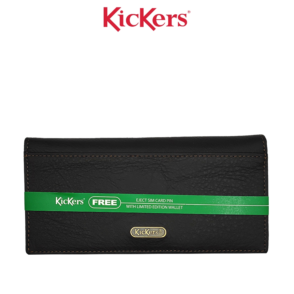 Kickers Premium Genuine Top Grain Cowhide Leather Bifold Long Wallet ...