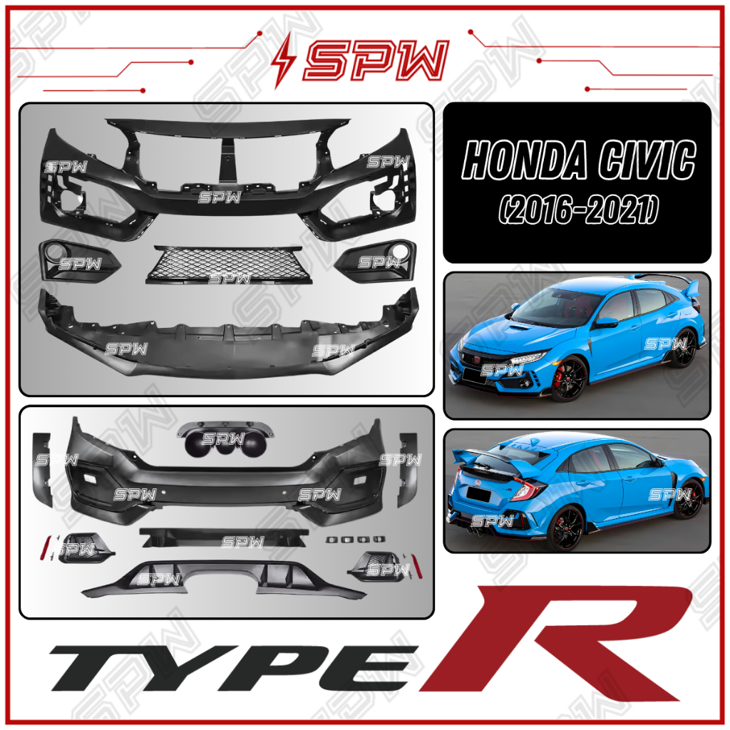 Honda Civic FC (2016-2021) Type-R OEM FK7 FK8 Bodykit Front Bumper Rear ...