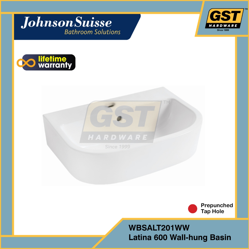 Johnson Suisse Wall Hung Wash Basin Sink Latina 600 Bathroom Sink ...