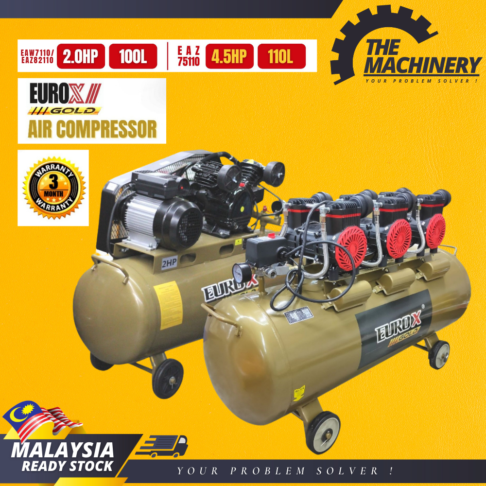 EUROPOWER EAW-7110 / EAZ82110 / EAZ82110 EUROX Air Compressor EUROX 2HP 100Litre / 4.5HP ...