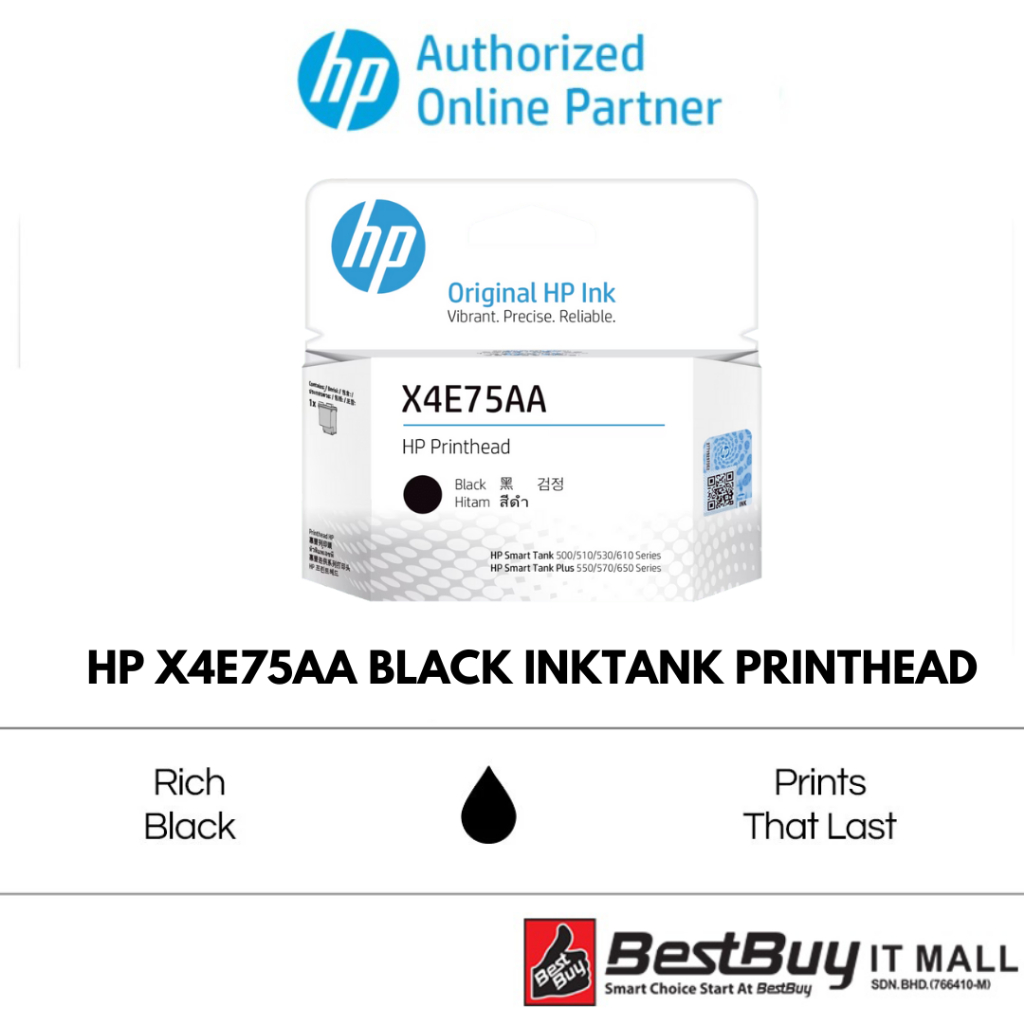 HP X4E75AA Black Inktank Printhead | Shopee Malaysia