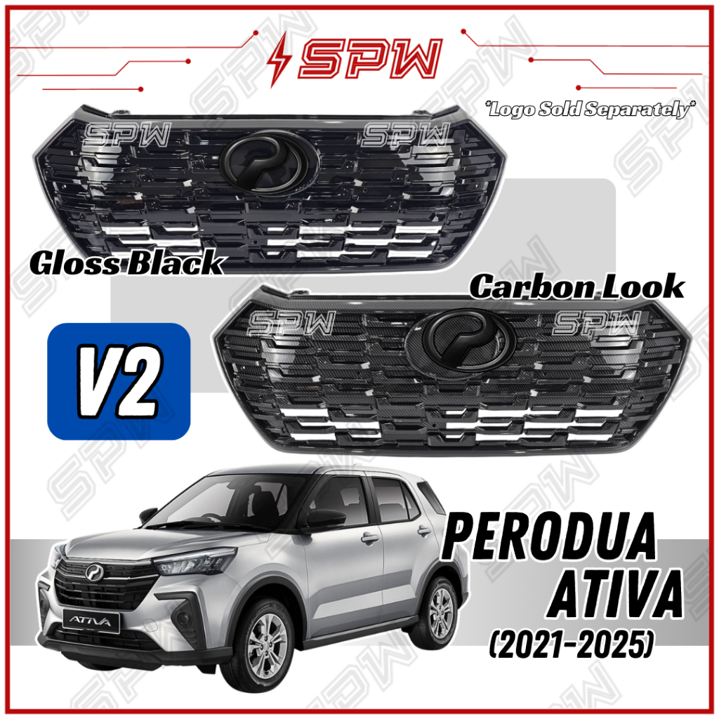 Perodua Ativa (2021-2025) Front Grill V2 Design ABS Grilles Bodykit ...