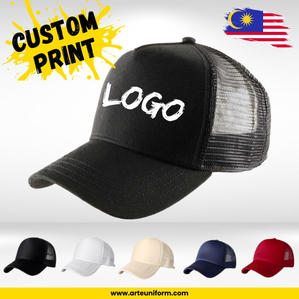 [CUSTOM] TRUCKER CAP CUSTOM TOPI PRINT CETAK NAMA LOGO | Shopee Malaysia