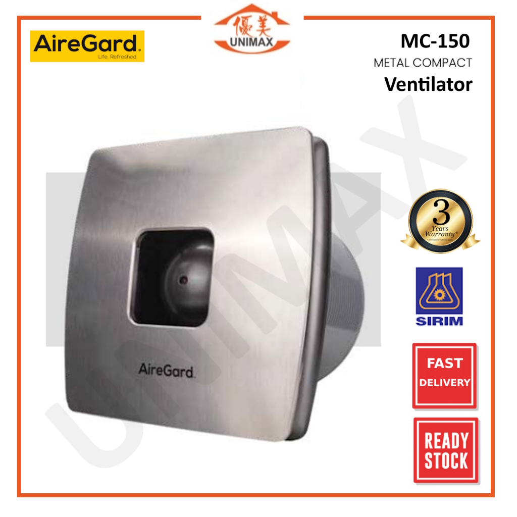 AireGard MC-150 Metal Compact Series Wall/Glass Mounted Room Air ...