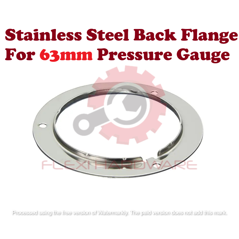 Stainless Steel Back Flange for 2.5" / 63mm Pressure Gauge Wika ...