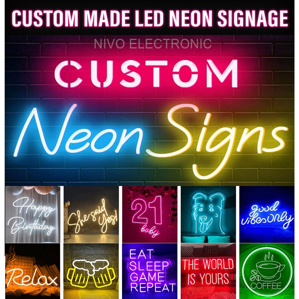 Custom Made LED Neon Sign / Lampu Neon Signage / Logo / Wordings ...