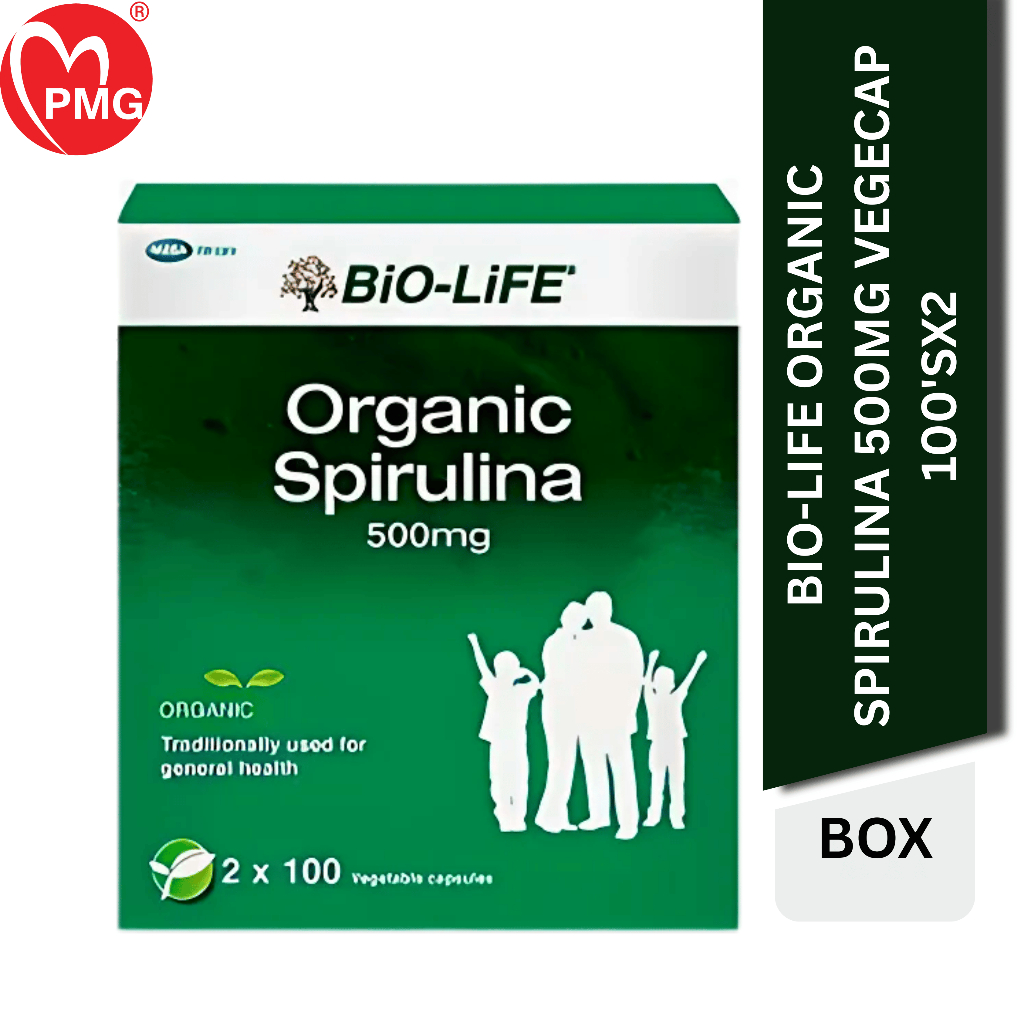 [PMG PHARMACY] BIO-LIFE Organic Spirulina 500mg Vegicap 100's x 2 ( 2 ...
