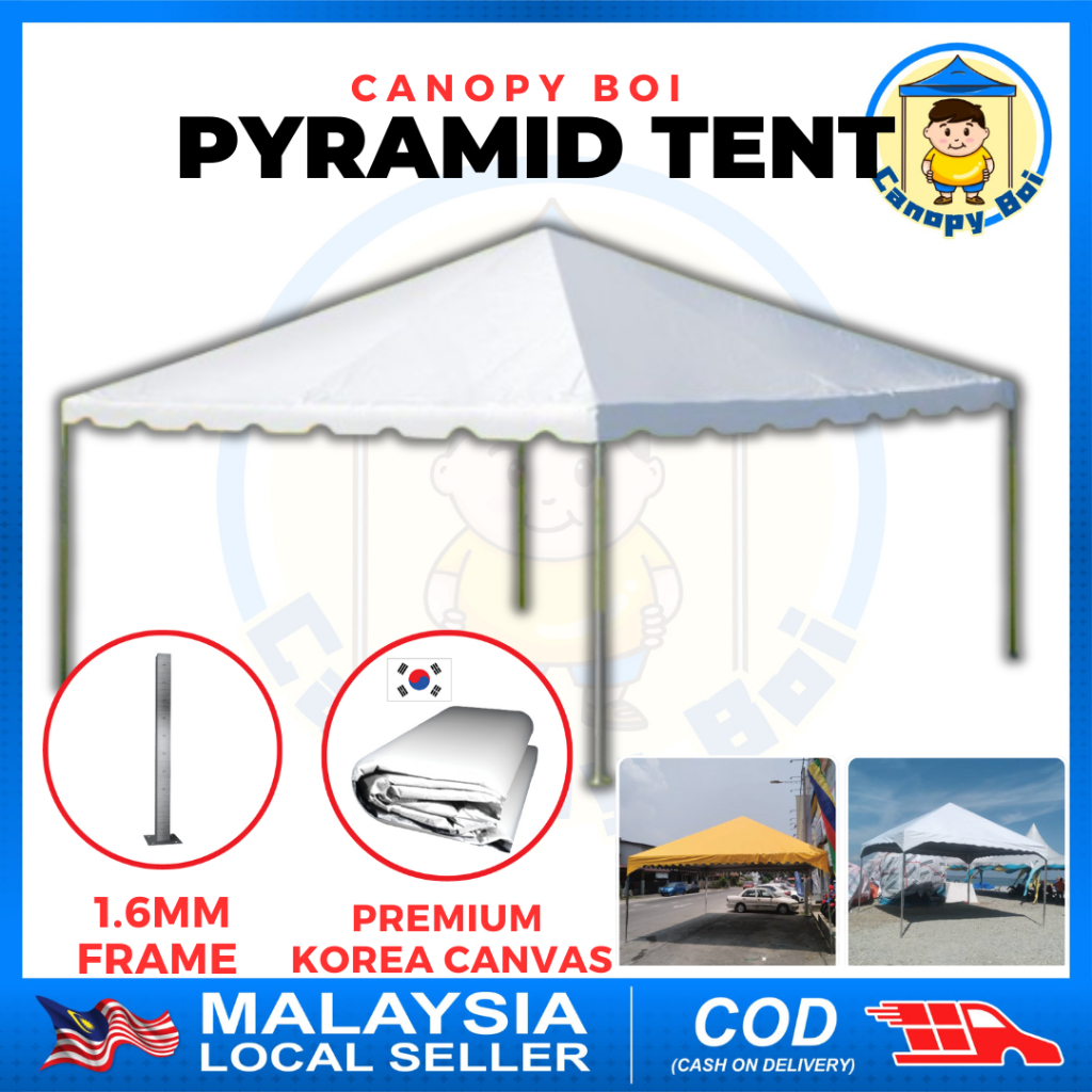 Canopy Boi Pyramid Canopy Tent Set 20 x 20, Full Set Khemah Piramid ...