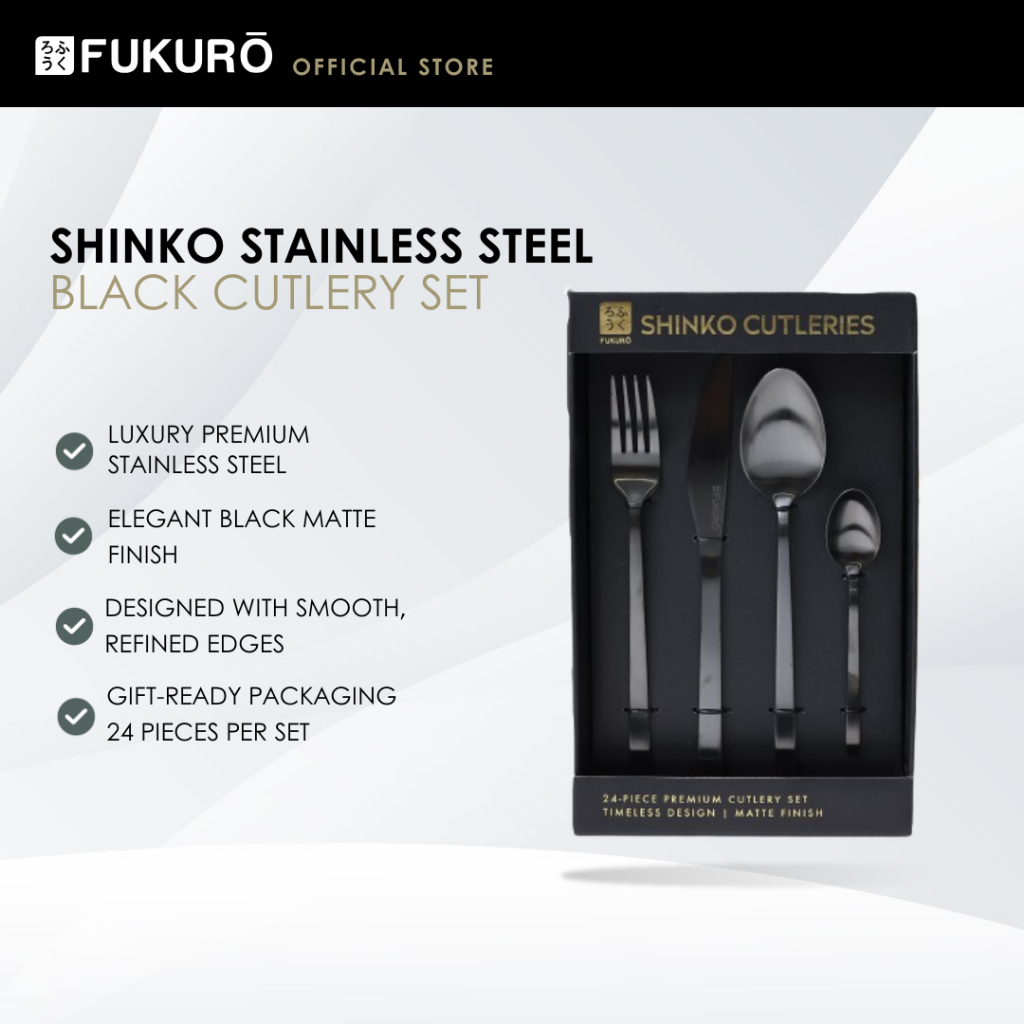 Fukuro Shinko Luxury Stainless Steel 24Pcs Cutlery Set (Hotel Grade ...