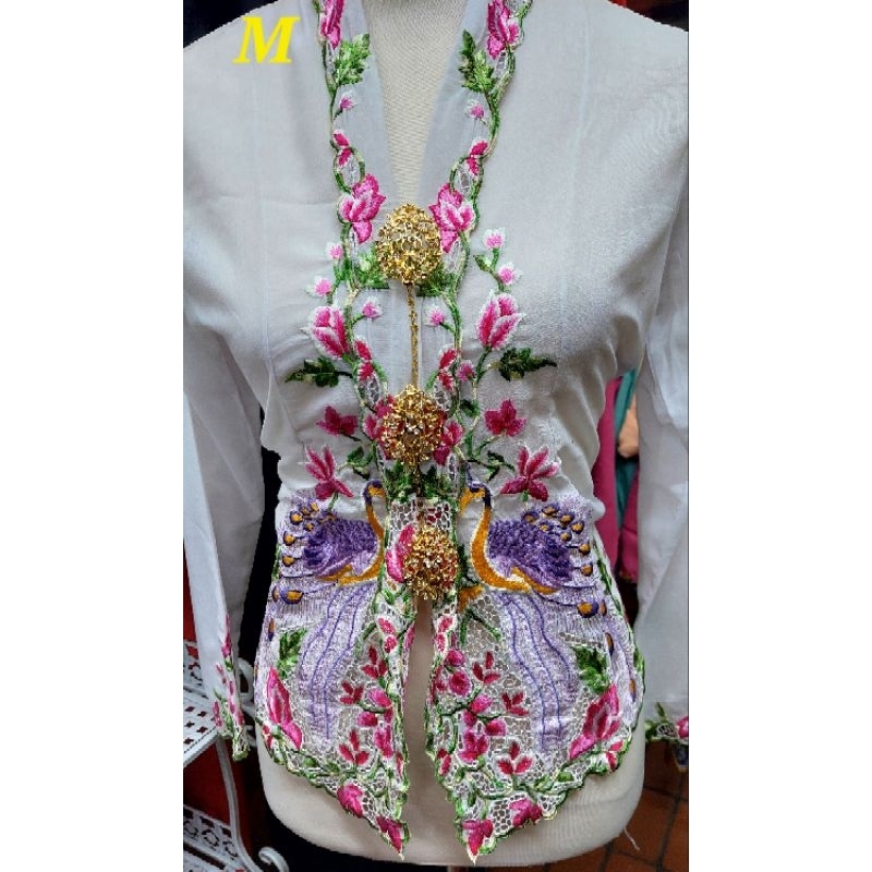 Kebaya Sulam Nyonya Embroidery Traditional Hand Made (M) | Shopee Malaysia