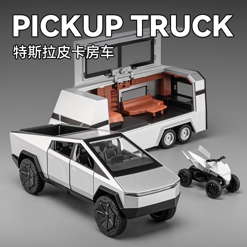 1:32 Scale Tesla Cybertruck Pickup Truck 4X4 Alloy Car Model Diecast ...