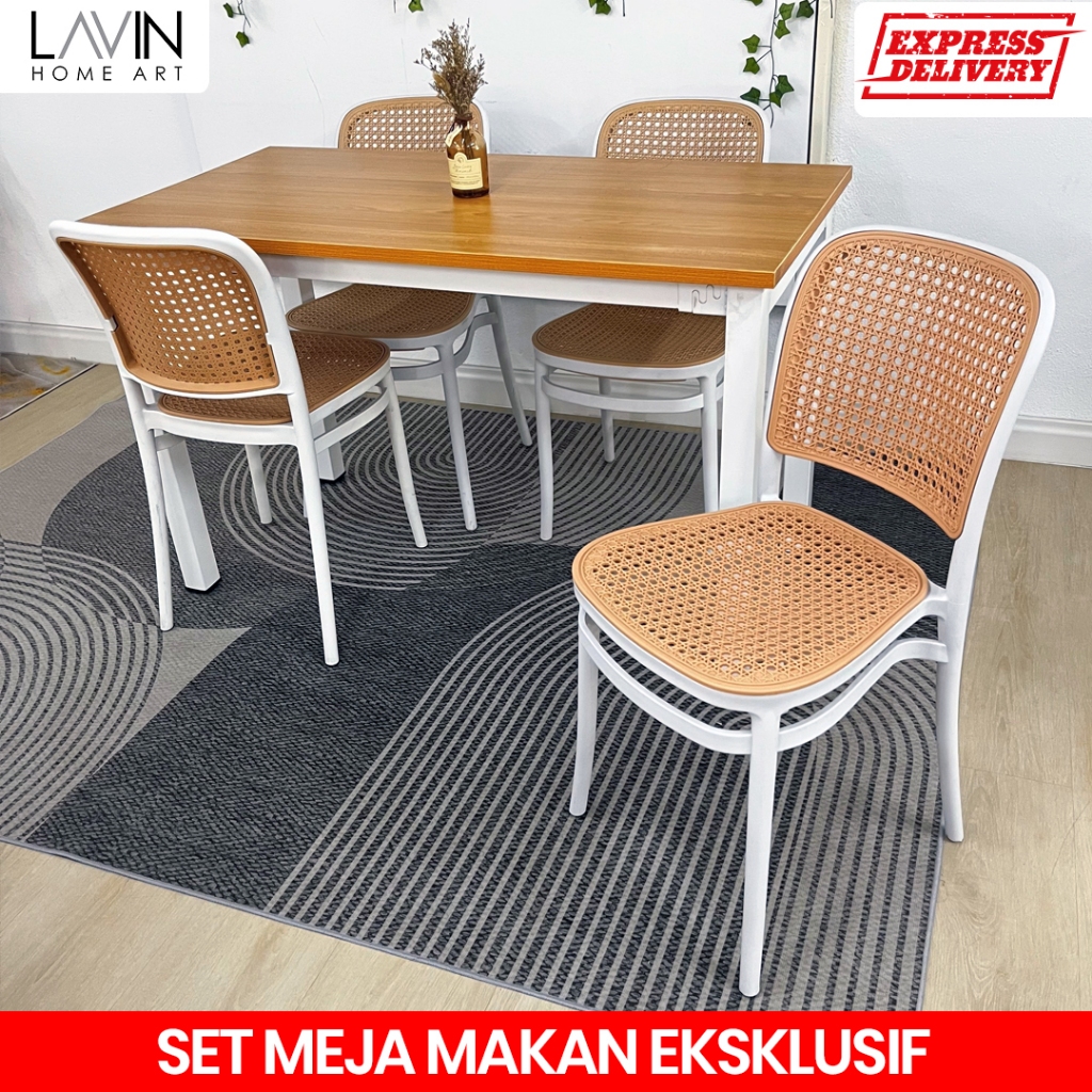 Set Meja Makan Eksklusif untuk Rumah/ Restoran/Dining set design rattan ...