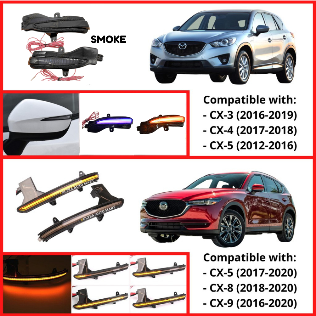 Mazda CX-3/CX-4/CX-5/CX-8/CX-9 DRL Dynamic LED Turn Signal Light Side Rearview Mirror Sequential ...