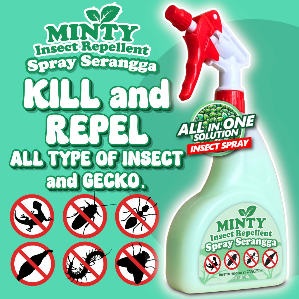 MINTY Lemongrass Insect Repellent Spray Serangga Cicak Lipas Semut ...