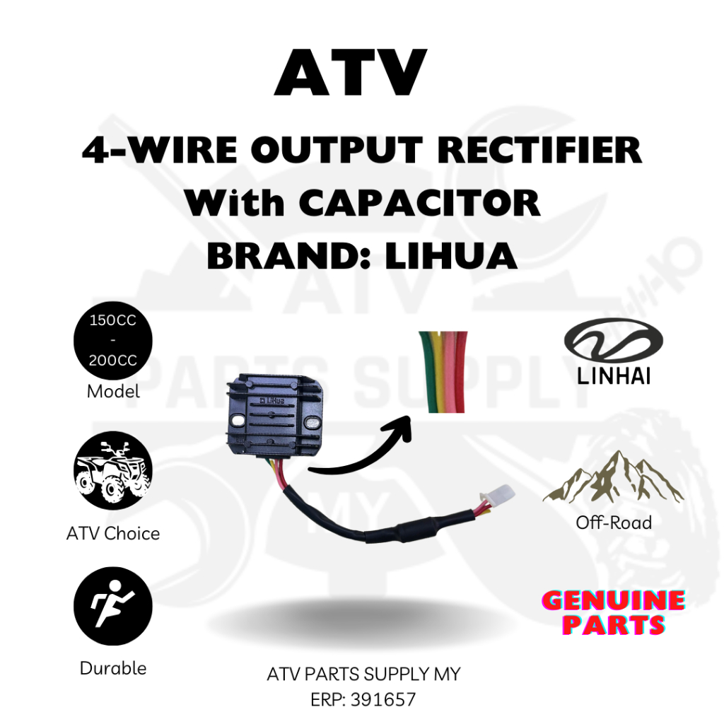ATV Rectifier 4-Wire output with Capacitor for Linhai M150 | 150CC ...