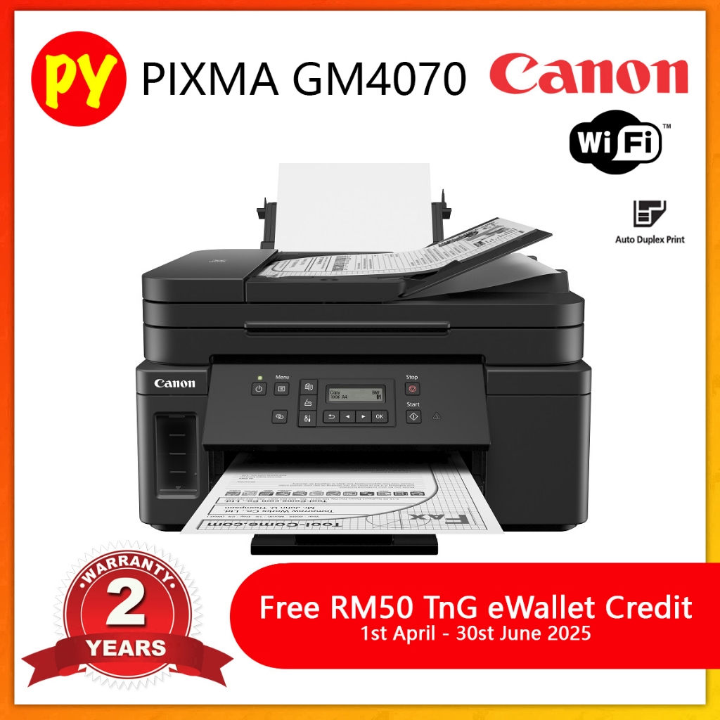 Canon PIXMA GM4070 Refillable Ink Tank All-In-One mono Printer (Duplex ...