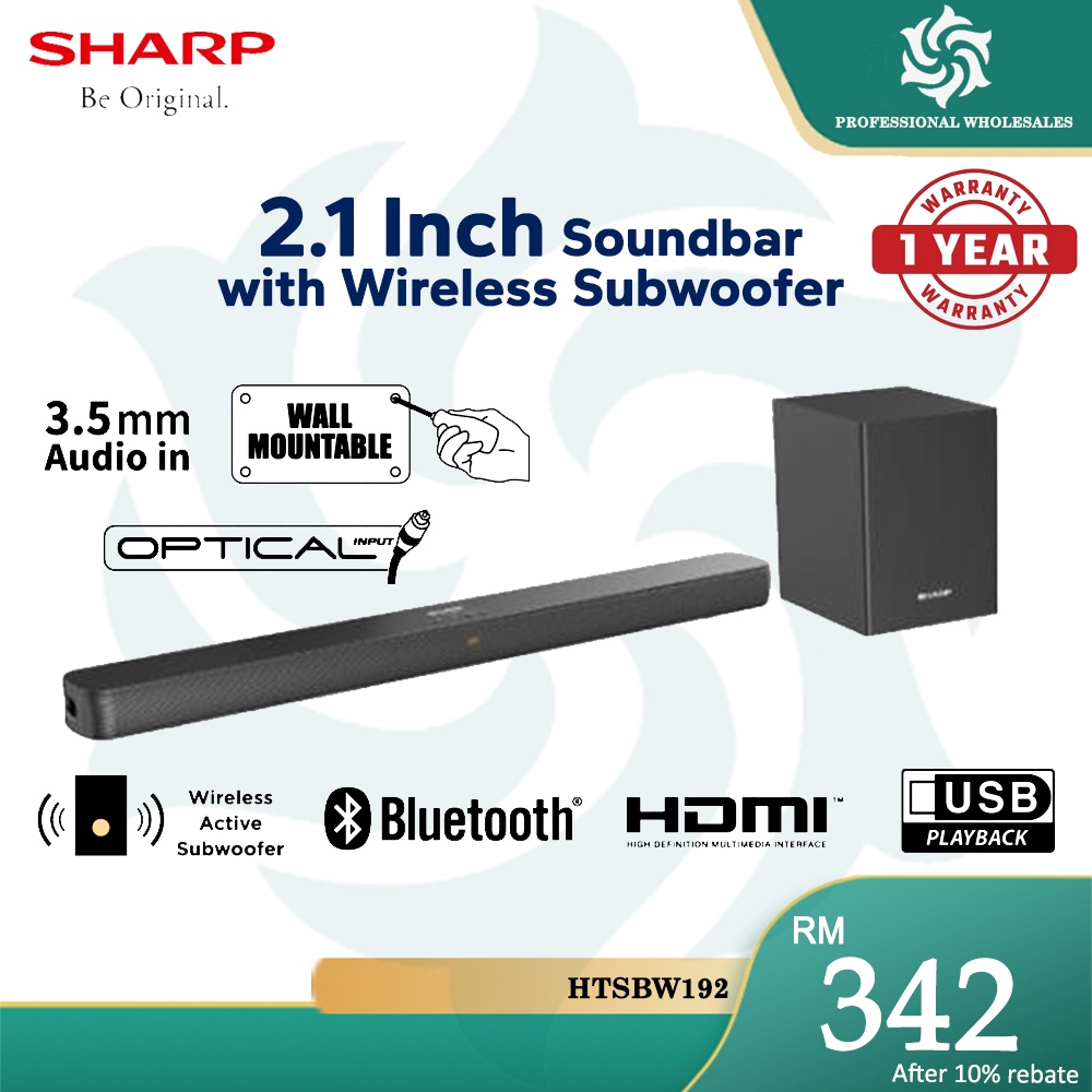 Sharp HTSBW192 2.1ch Sound Bar with Wireless Subwoofer | Shopee Malaysia