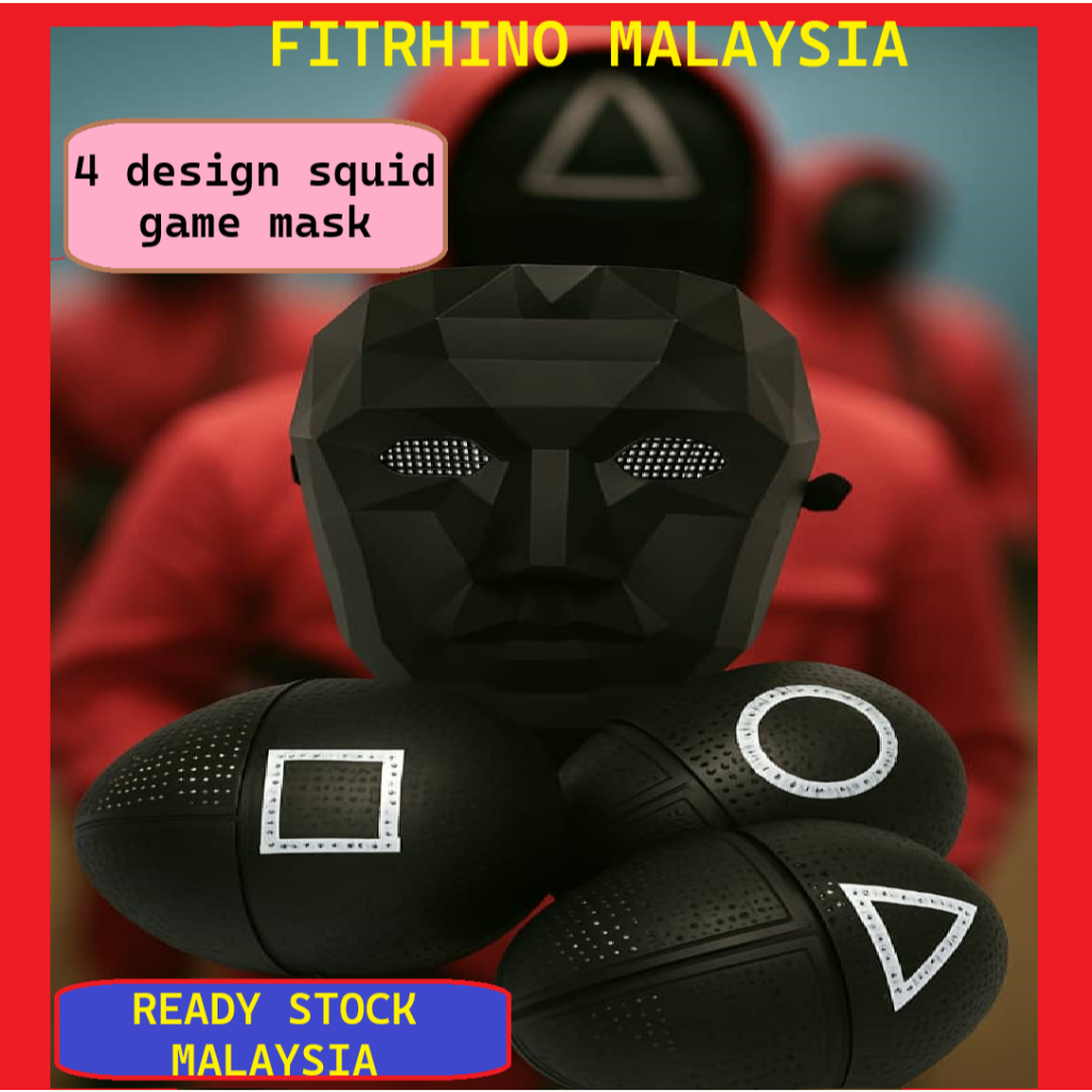 [FITRHINO] NETFLIX Squid Game MASK Guards Square Circle Triangle Front ...