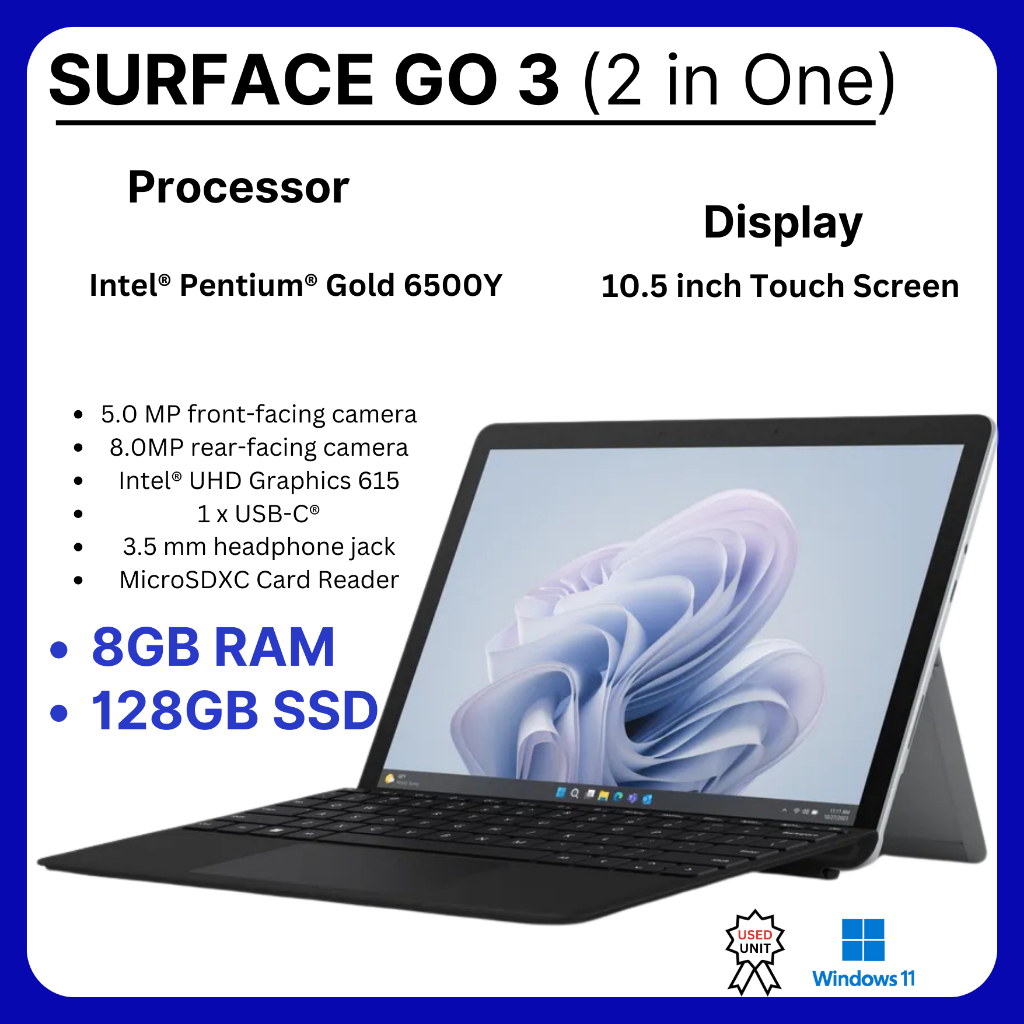 Microsoft Surface Go 3 10.5"(2-in-1 tablet and laptop)Intel Pentium ...