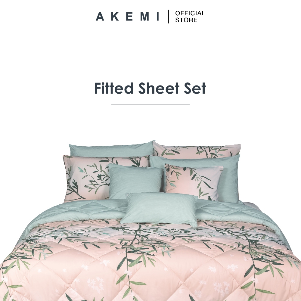 AKEMI Cotton Essentials Embrace Charm Fitted Sheet Set 600TC (Super Single/ Queen/ King ...