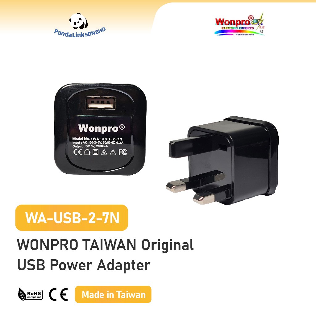 WONPRO WA-USB-2-7N Taiwan Original USB Power Adapter | Shopee Malaysia