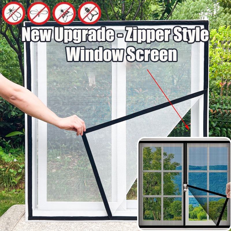 Anti-mosquito Window Screen with Zipper Velcro Self Adhesive Anti Fly ...