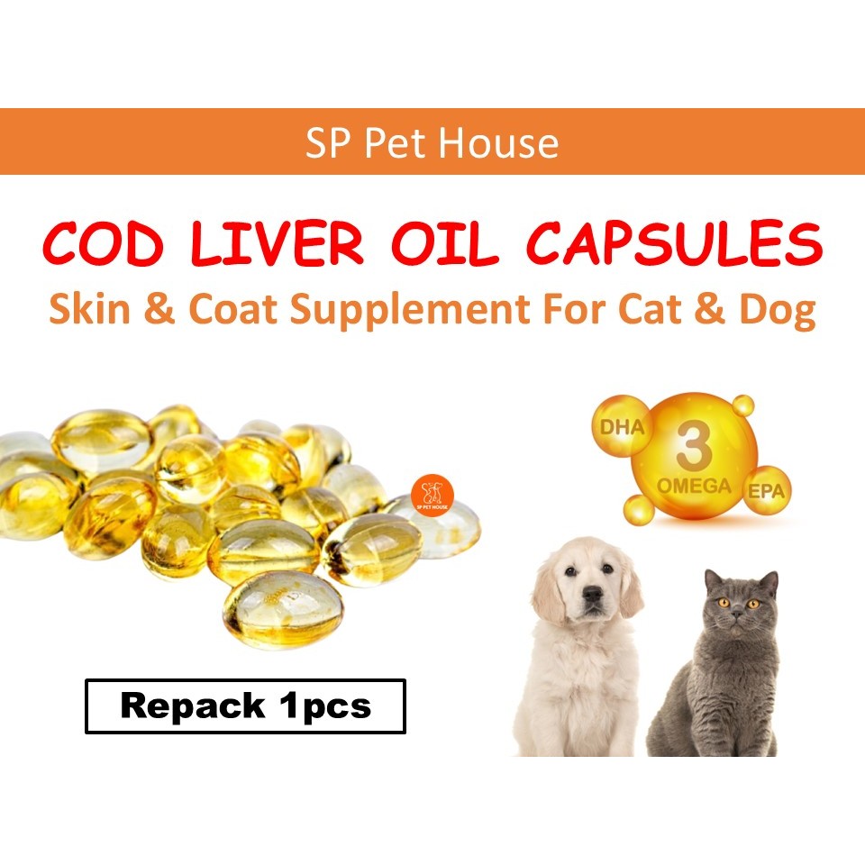 *LOOSE 1PCS* COD Liver Oil Capsules for Cat Dog Bird / Minyak Ikan ...