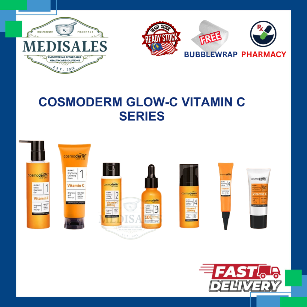 COSMODERM GLOW-C VITAMIN C (CLEANSER | TONER | MOISTURIZER | SERUM ...