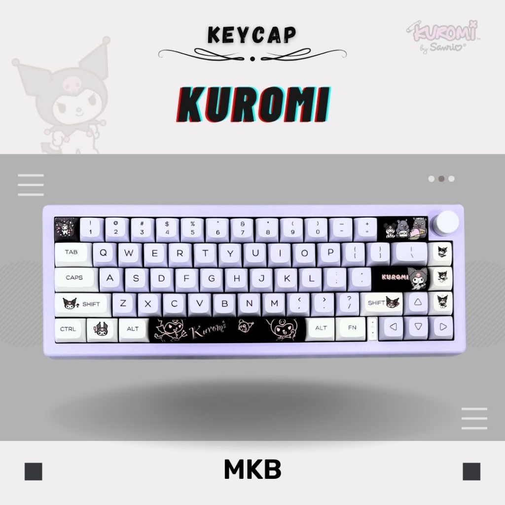 MKB Sanrio Kuromi Hello Kitty PBT MOA Profile Keycap Set for Mechanical Keyboard | Shopee Malaysia