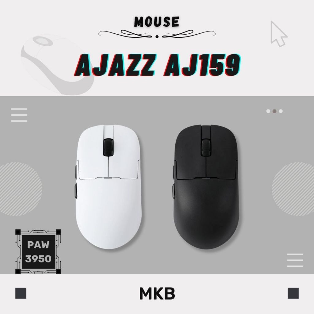 Ajazz AJ159 Series Pro / Apex Wireless Tri-Mode Connection Lightweight Gaming Mouse PAW3950 ...