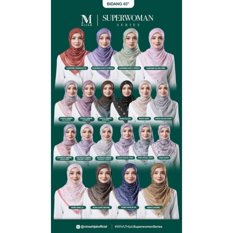 MINAZ HIJAB SUPERWOMEN ( FREE BROOCH EXCLUSIVE) | Shopee Malaysia