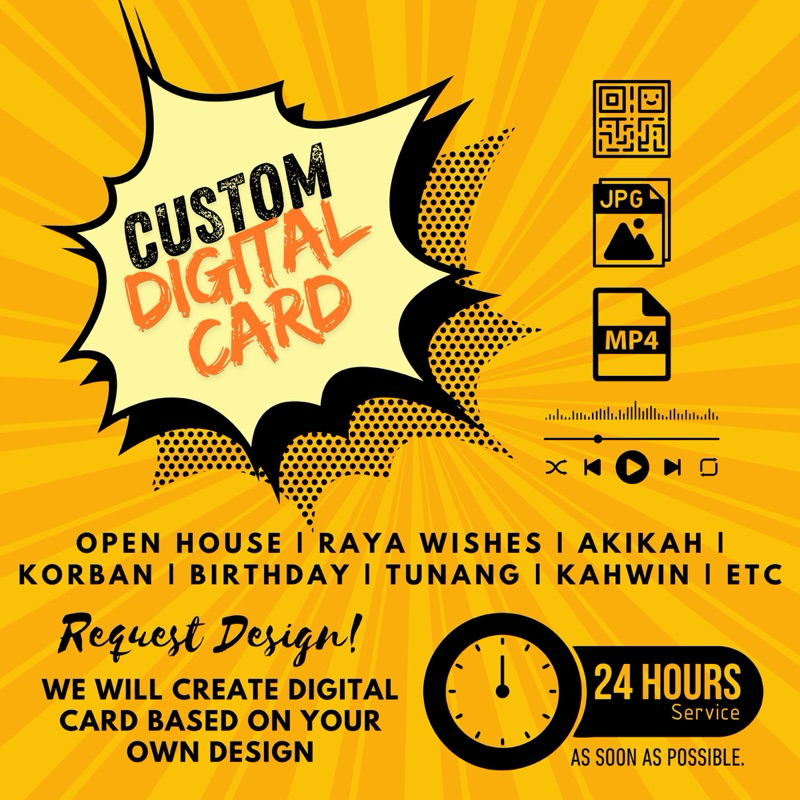 Custom Kad digital | Your Own Design Card | Open House | Raya Card ...