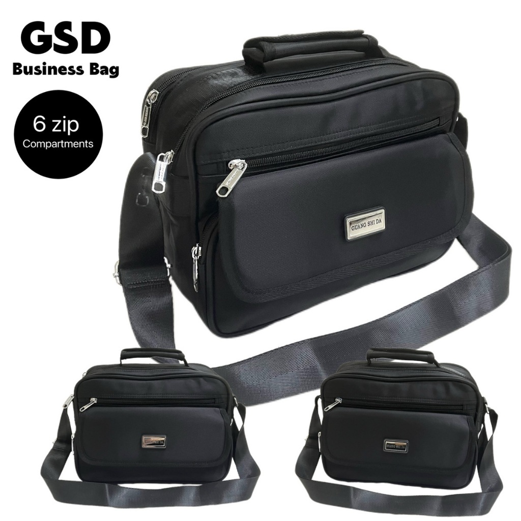 Ready Stock!! GSD 6 Zip Compartments Tool Bag Unisex Sling Bag Shoulder ...
