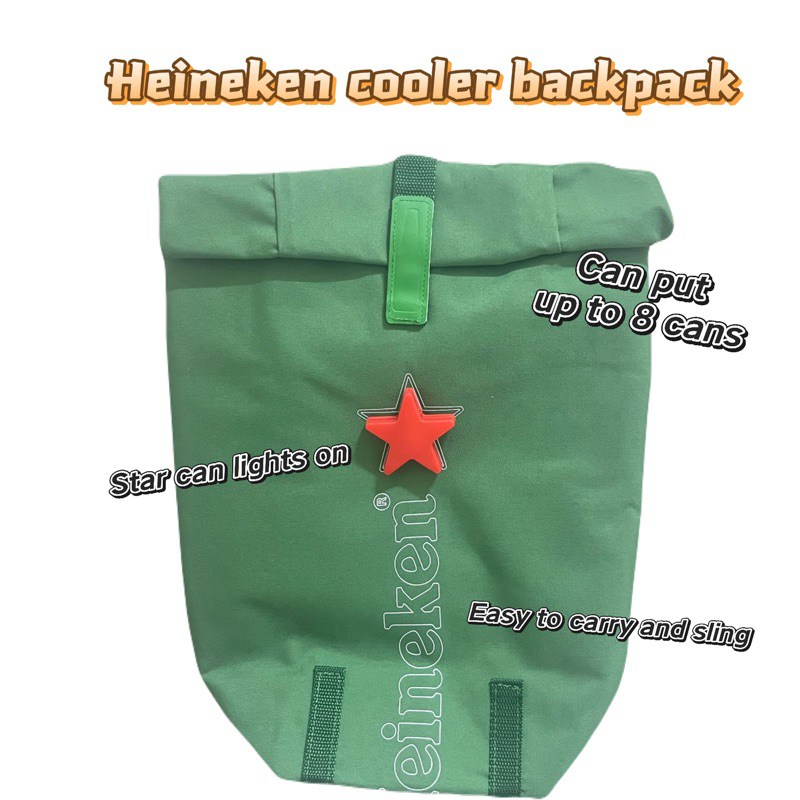 Heineken Cooler Bag/Back Pack Red Star LED Multipurpose Backpack Travel ...