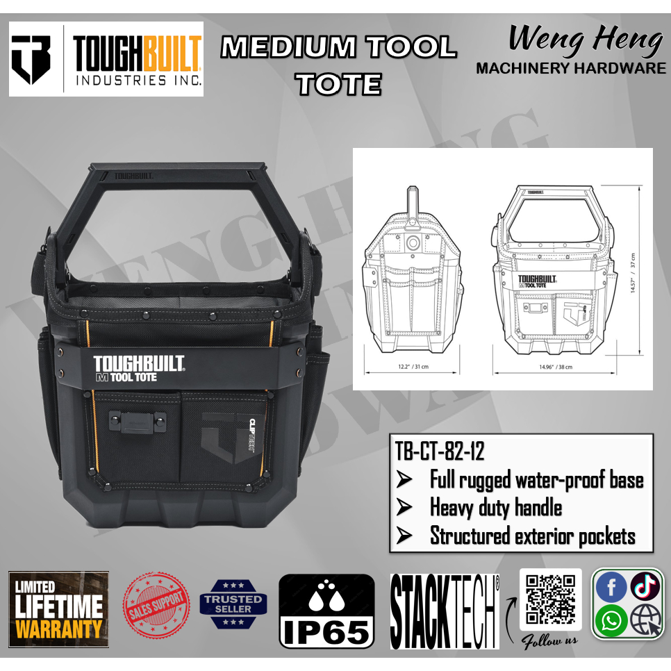 TOUGHBUILT Medium Tool Tote - TB-CT-82-12 | Shopee Malaysia
