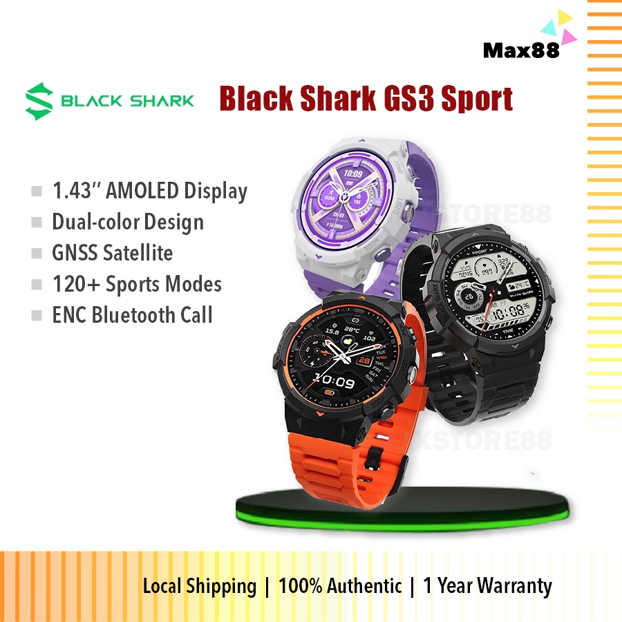 Black Shark GS3 Sport - ENC Bluetooth Call Smartwatch | 1.43" AMOLED ...