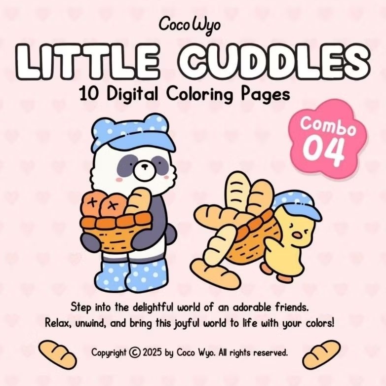 Little Cuddles Combo 4 Digital Coloring Page By Coco Wyo | Shopee Malaysia