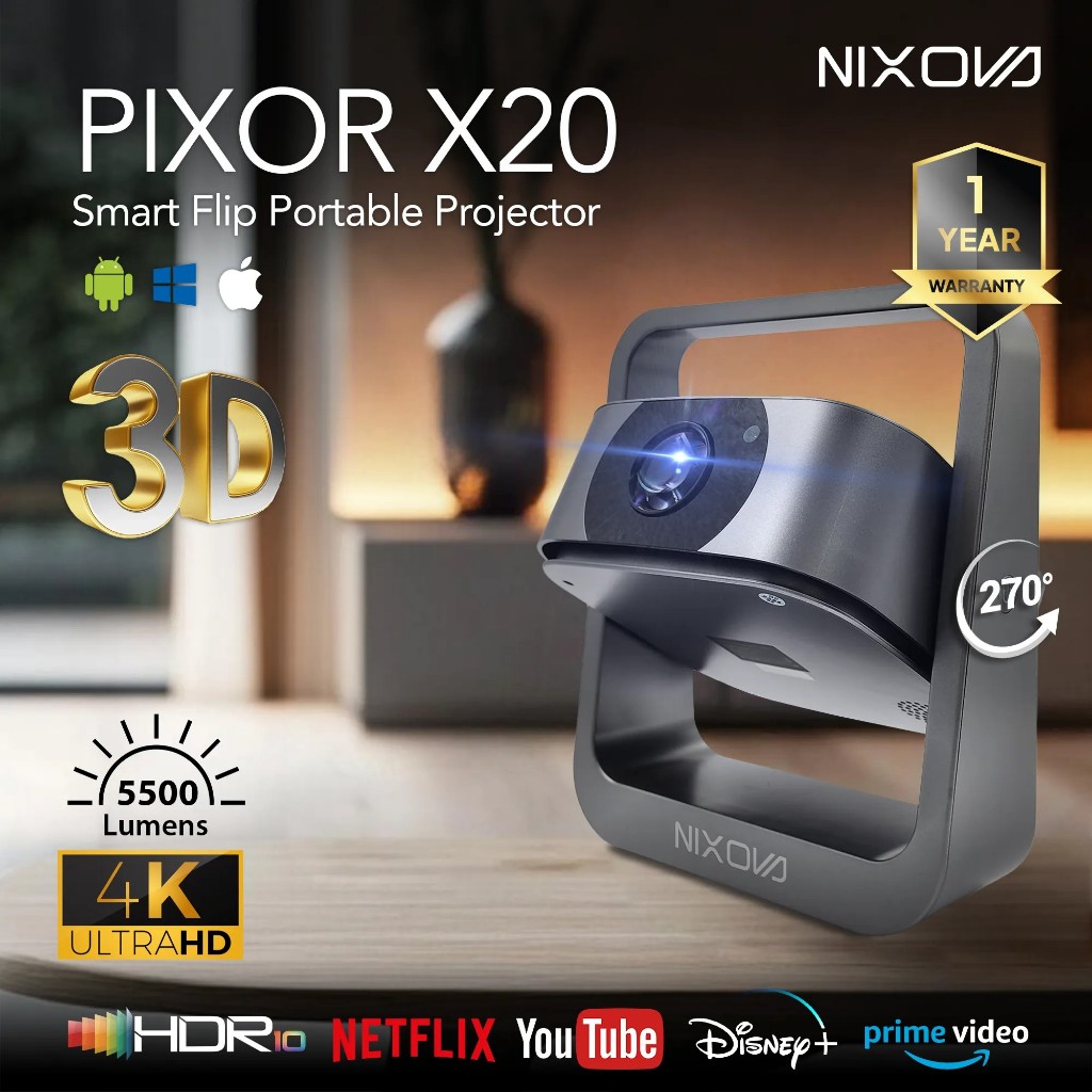 NIXOVA PIXOR X20 New Smart Mini Foldable LCD Projector | Shopee Malaysia