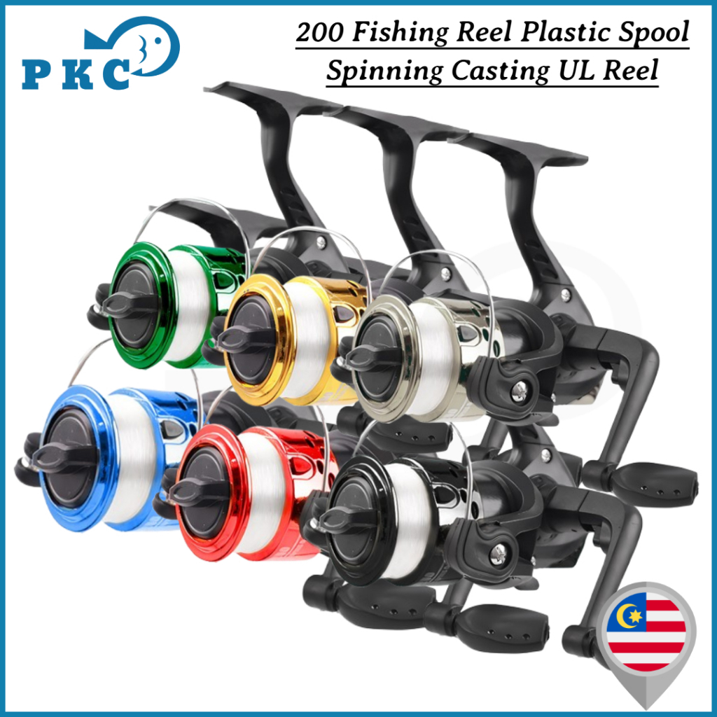 200 Mesin Udang Pancing Mini Prawn Fishing Reel Plastic Spool Spinning ...