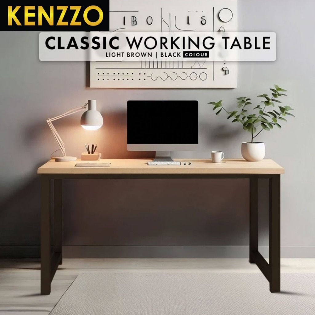 Office Table extra large with kayu tebal/& Meja Study Minimalist with ...