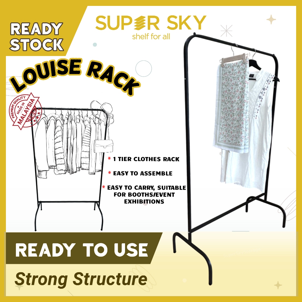 SUPERSKY LOUISE Rack Single Pole Clothes Rack /Rak Hanger Penyangkut ...