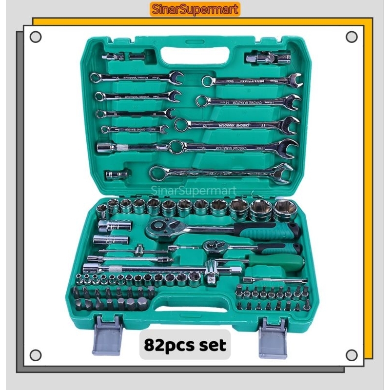SinarSupermart 37pcs / 82pcs Spanar Set Socket Wrench Rachet Repair Car ...