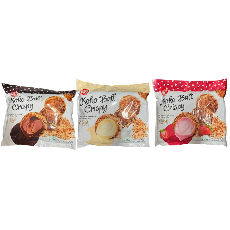 Jeeji Koko Ball Crispy [Chocolate | Strawbwrry | Milk] 300g | Shopee ...