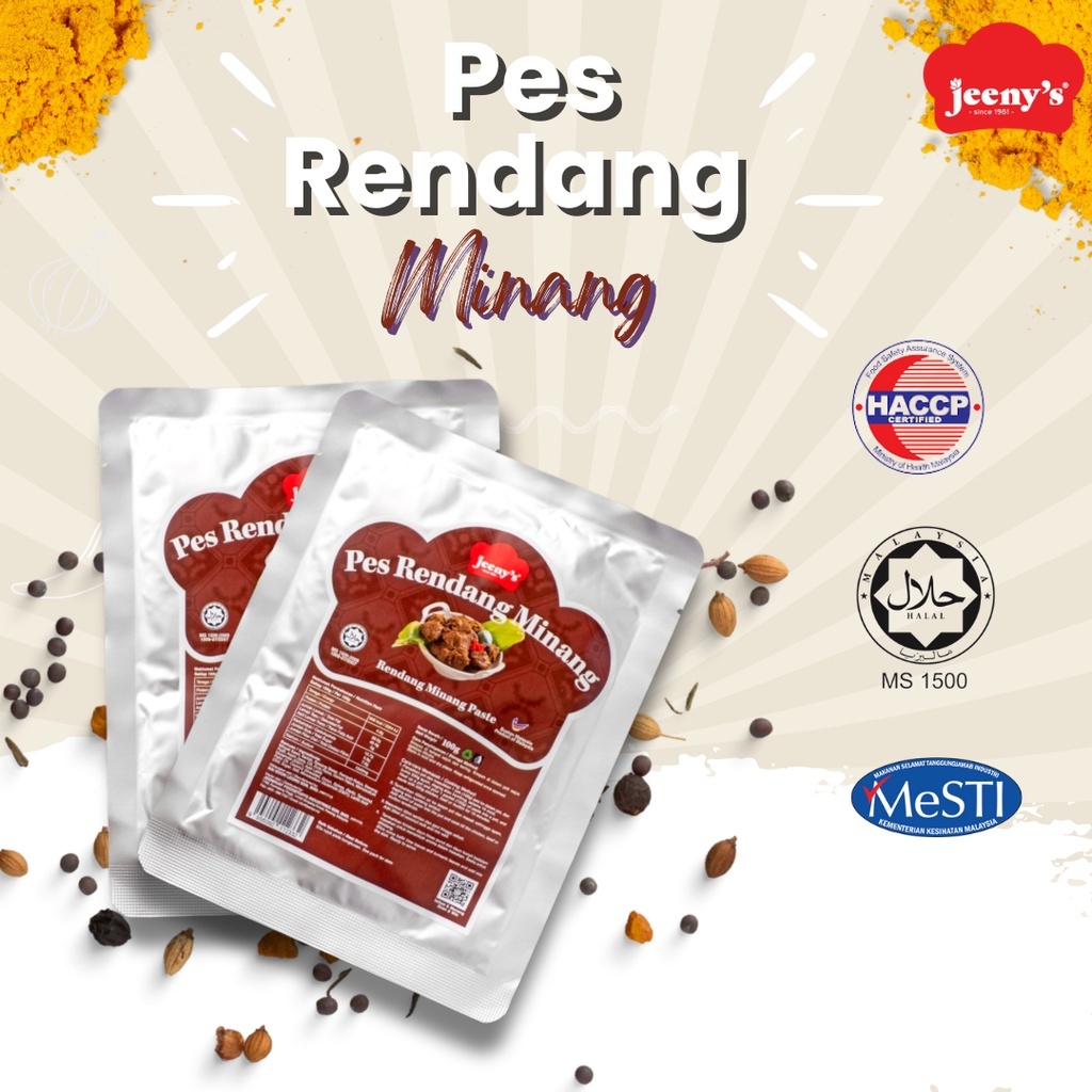 [Pembungkusan Baharu]Jeeny's Pes Rendang Minang/Rendang Minang Paste ...
