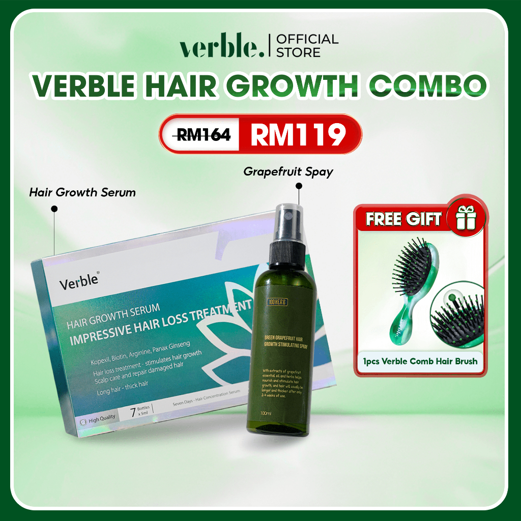 Verble Hair Growth Combo Stimulates Hair Growth Hair Grow Faster and ...