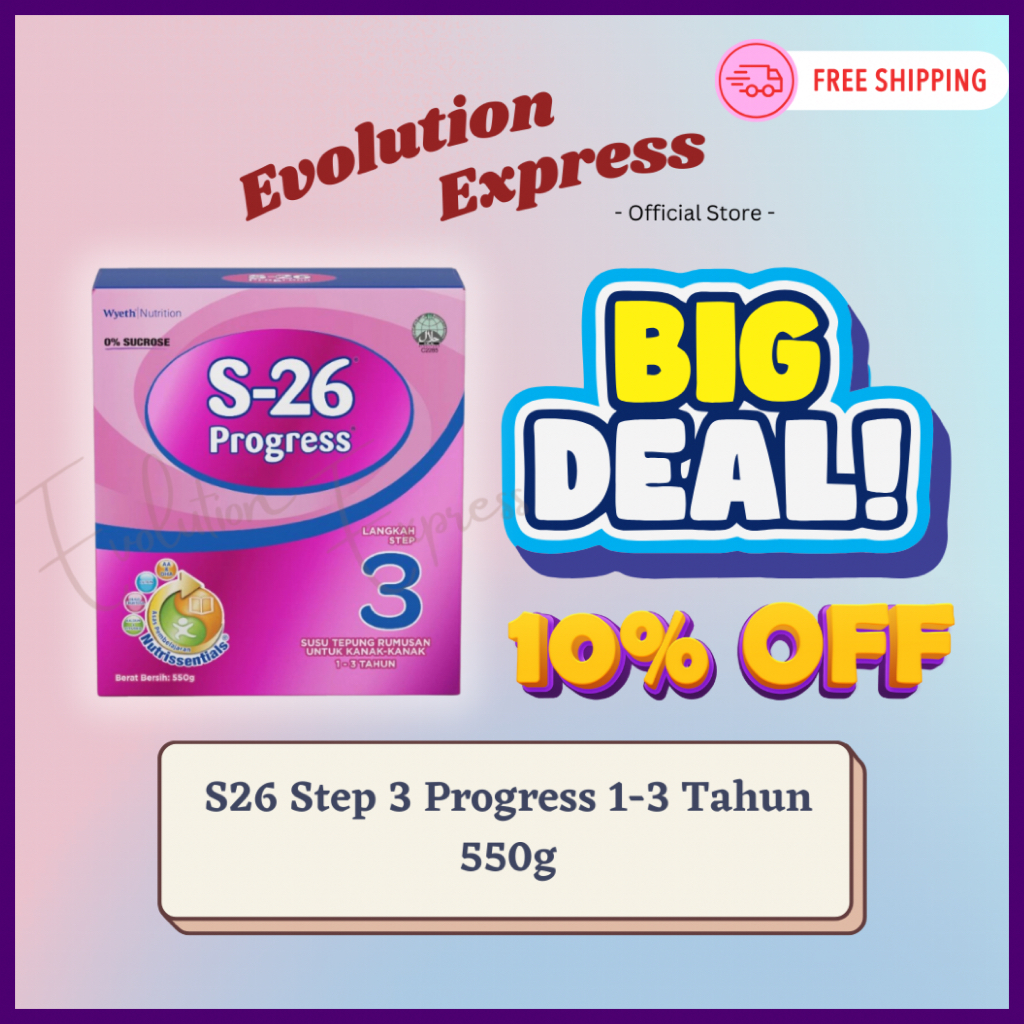 [Wyeth] S26 Progress Step 3 (200g / 550g / 1.65kg Exp 8/2026 | Shopee Malaysia