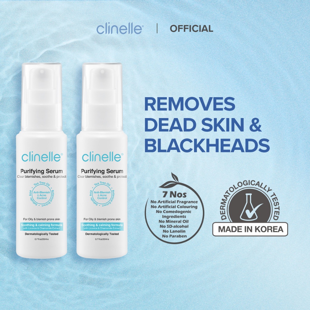 Clinelle Purifying Serum 20ml Twin Pack - Calms Acne Prone Skin ...