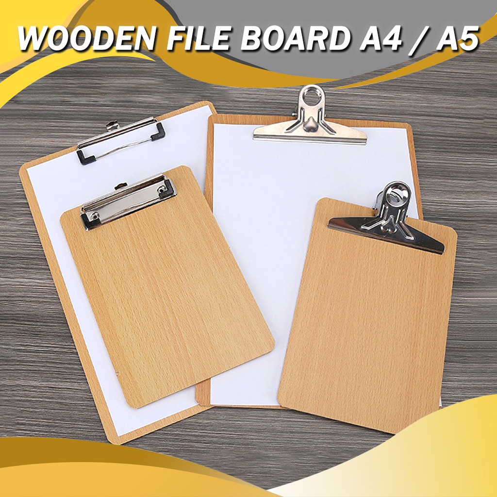A4/A5 Clipboard Wooden Paper Folder File Organizer High Quality Binder ...