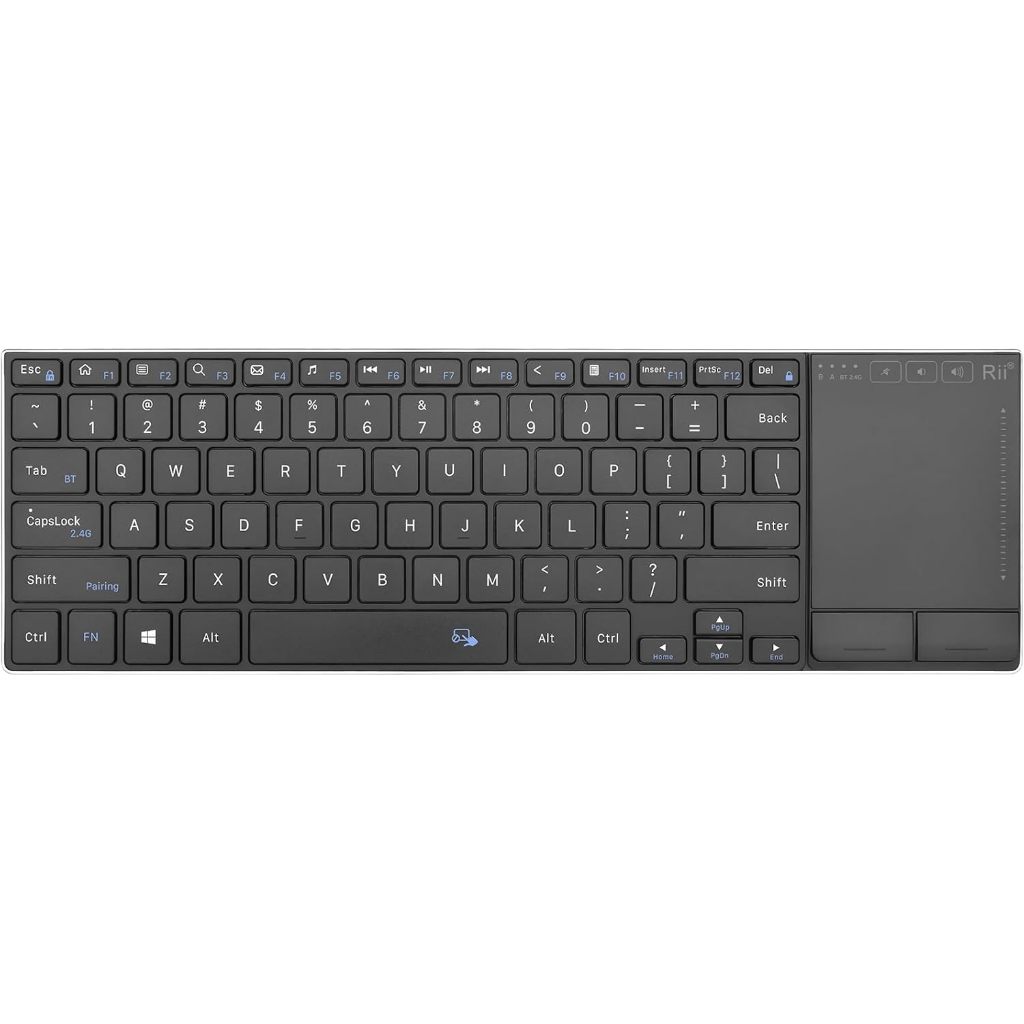 Rii K22 Wireless Bluetooth Keyboard Rechargeable Stainless Steel Ultra ...