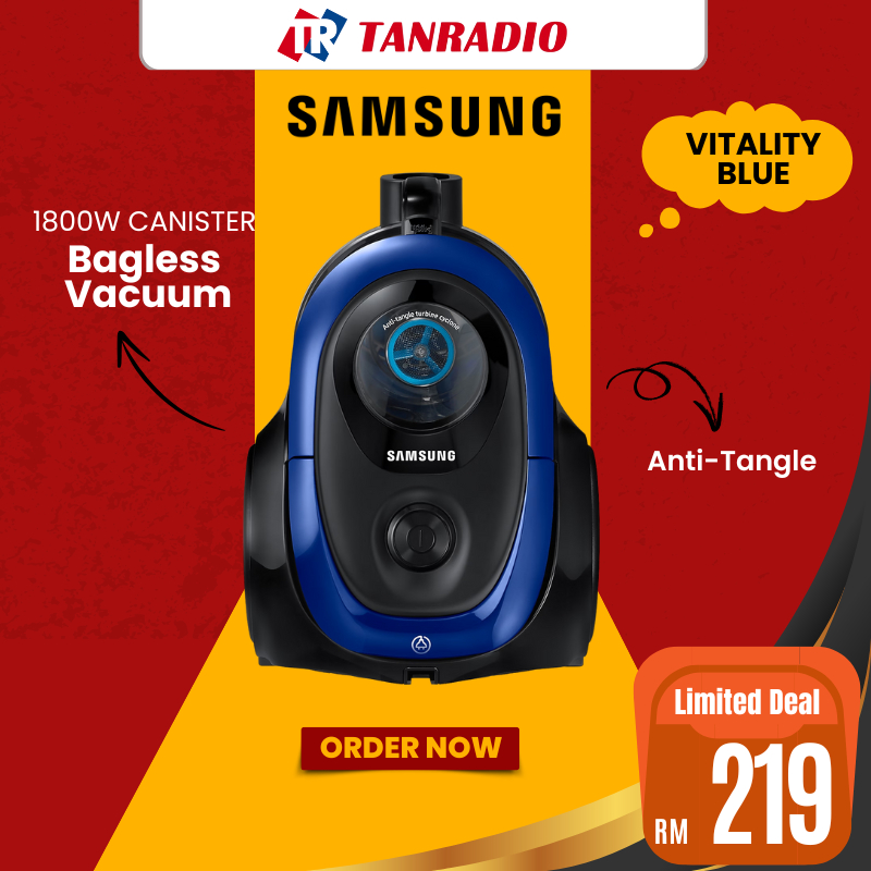 Samsung Vacuum Cleaner (VC18M2120SB) 1800W BAGLESS VACUUM BLUE BLACK ...